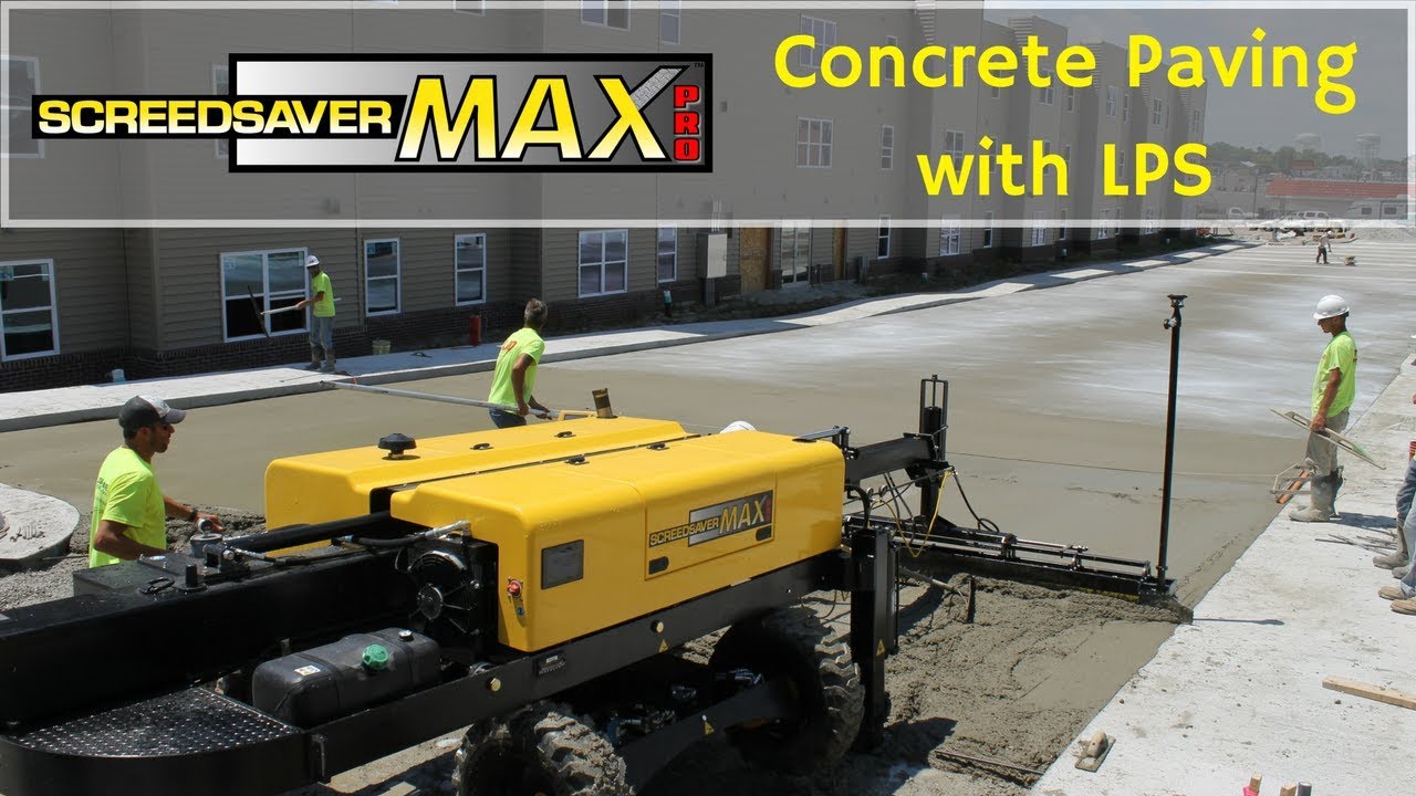 Parking Lot Paving Using the SCREEDSAVER MAX PRO Concrete Screed w ...