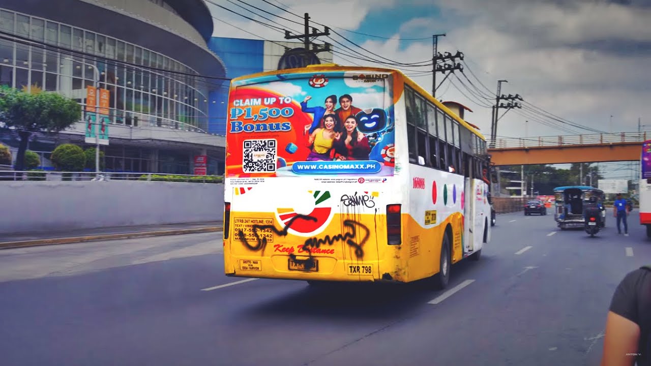 Philippines, ordinary fare bus ride from SM SJDM to SM City Fairview ...