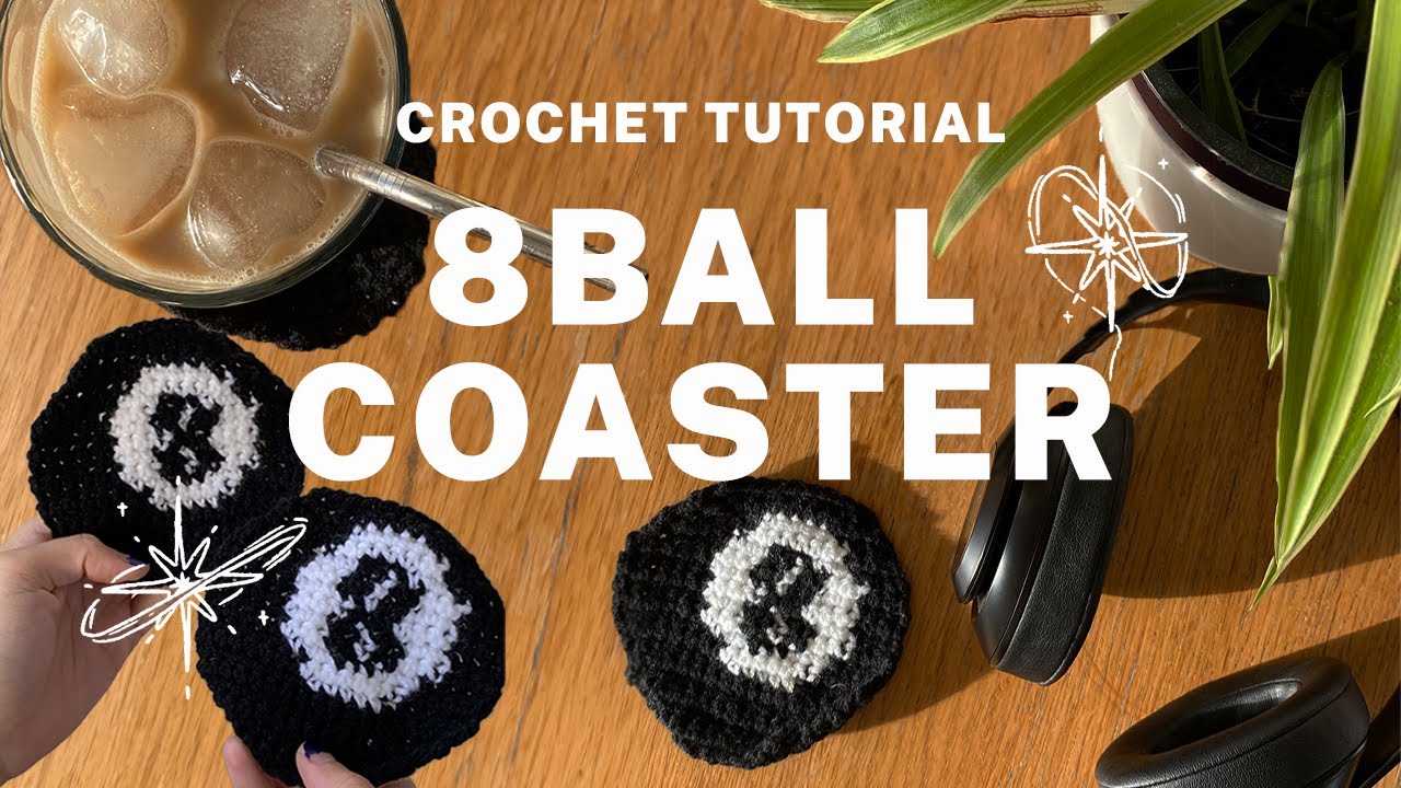crochet 8 ball pattern coaster tutorial🎱☕️ | home decor, gift ideas ...