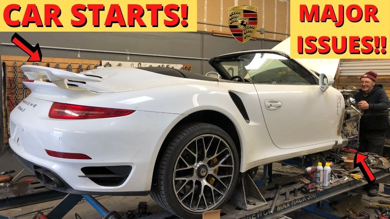 FLOODED PORSCHE FINALLY STARTS!! Rebuilding WRECKED Porsche 911 Turbo S ...