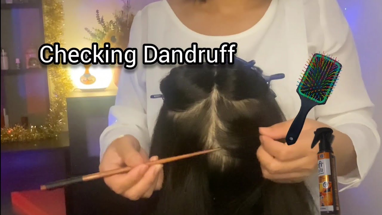 ASMR Scalp Checking & Removing Dandruff Flakes Treatment | Relaxes the ...