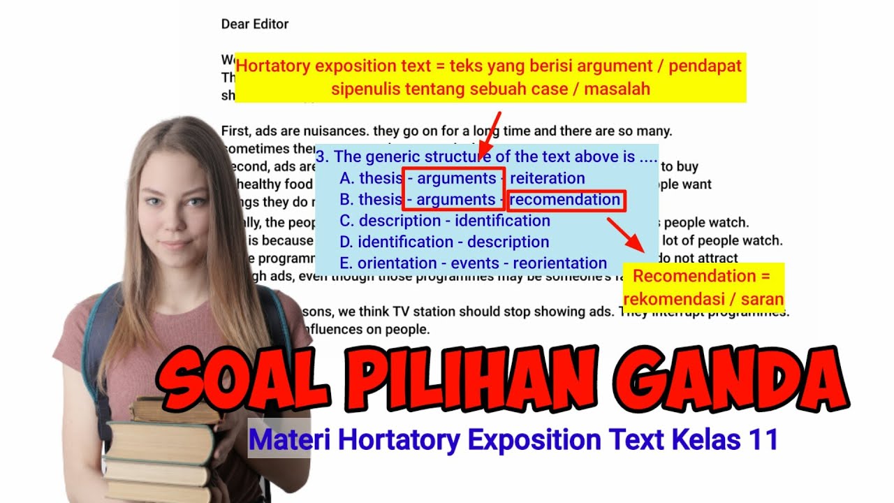 Latihan Soal Pilihan Ganda | Materi Hortatory Exposition Text Kelas 11 ...