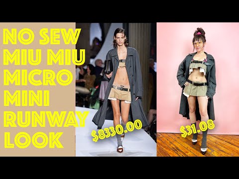 DIY Miu Miu Micro Mini Skirt Set Runway Look No Sew | Sew Anastasia