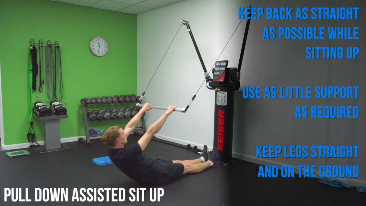 Pull Down Straight Leg Sit Up - YouTube