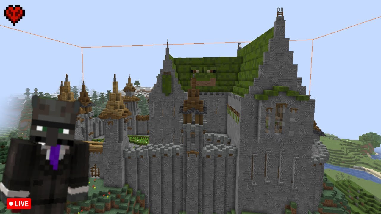 Live-Building Mega Castle In Minecraft Hardcore - YouTube