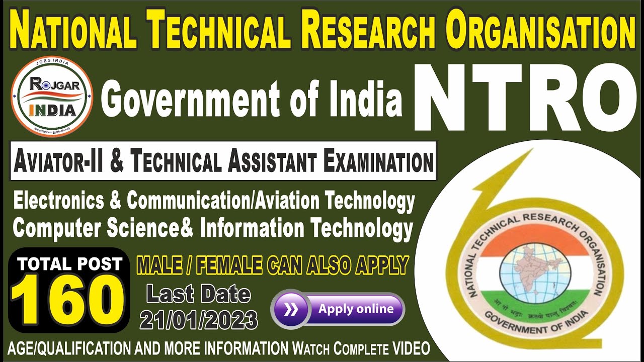 National Technical Research Organization (NTRO) Aviator-II & Tech ...