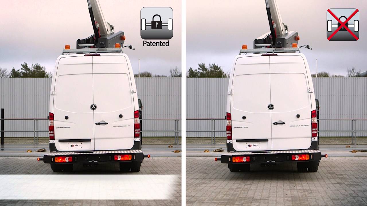 The patented Hydraulic Axle Locking System from Versalift - YouTube