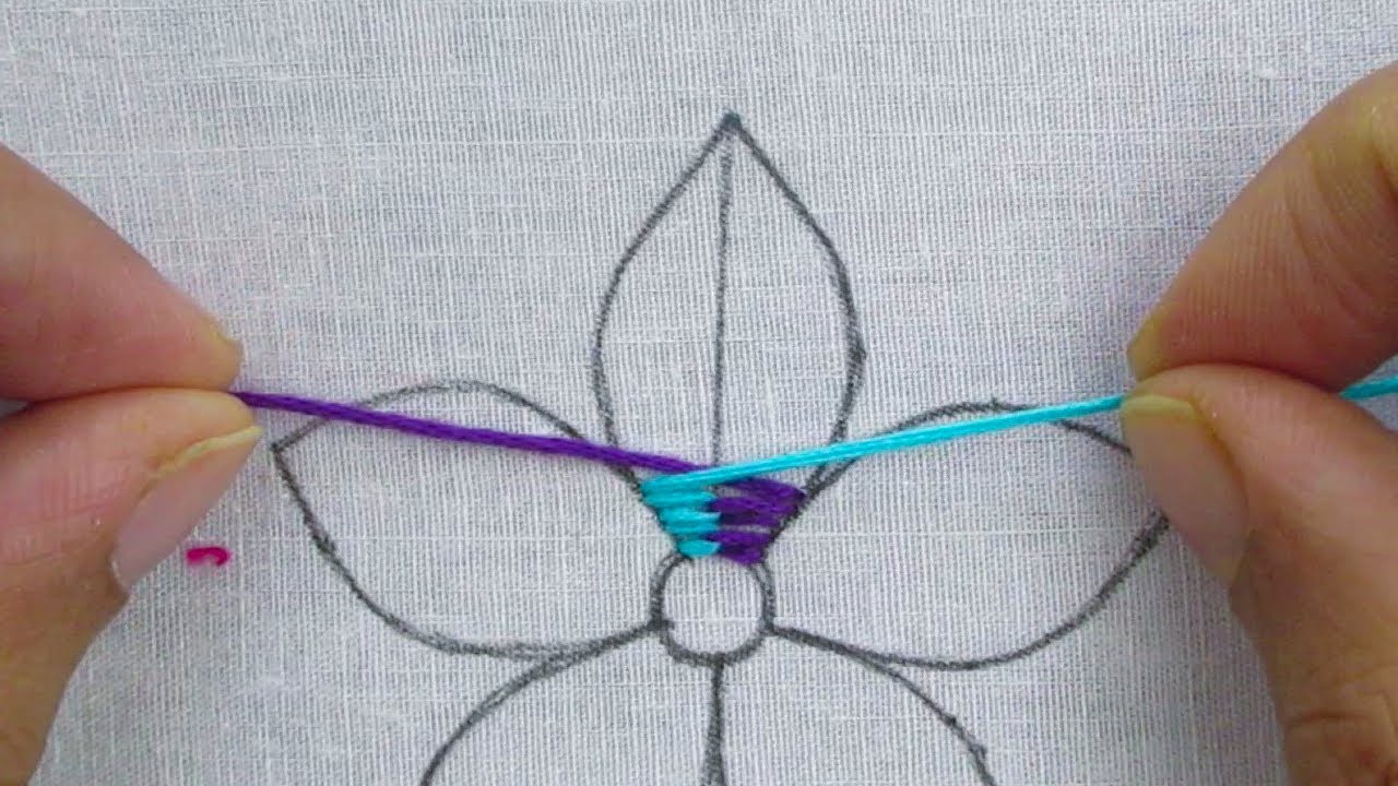 Hand Embroidery Beautiful Single Flower Embroidery Design for Beginner ...