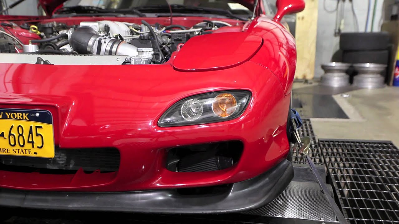 1995 LS1-powered Mazda RX-7 dyno run - YouTube
