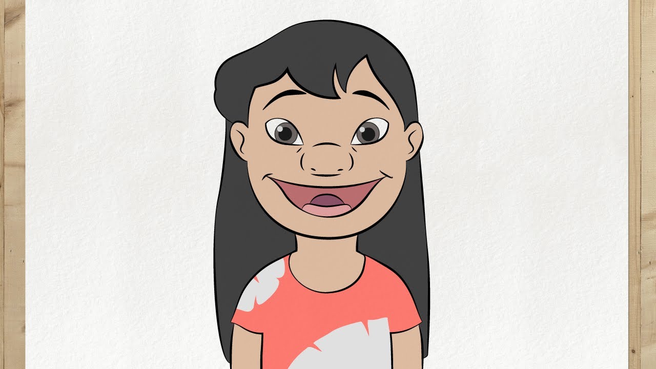 How to draw Lilo step by step, VERY EASY and fast - YouTube