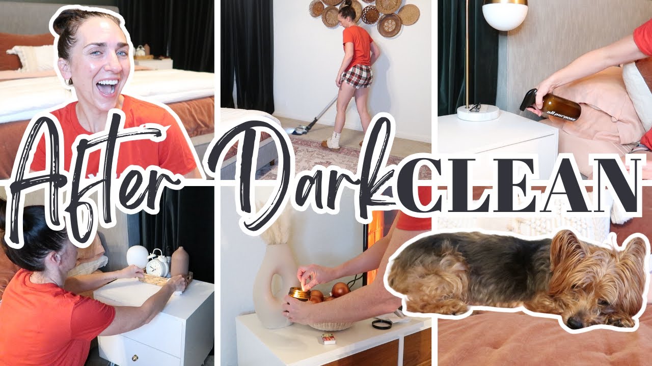 WINTER BEDROOM CLEAN + DECORATE | AFTER DARK CLEAN WITH ME - YouTube