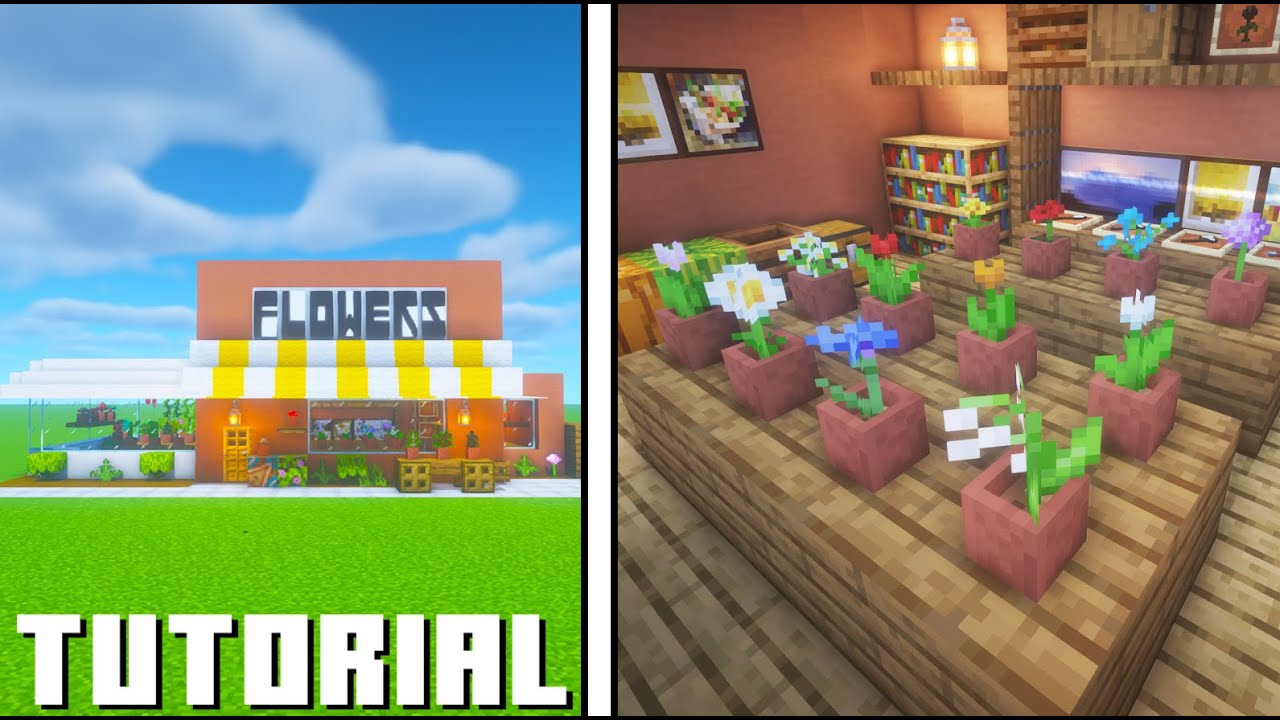 Minecraft Tutorial: How To Make A Flower Shop "2022 City Build" - YouTube
