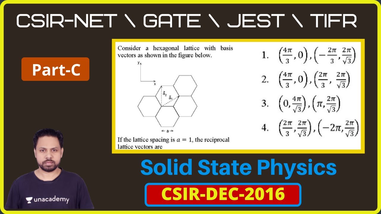 DEC 2016 CSIR-NET | Reciprocal Lattice Vector for HCP |solid state ...