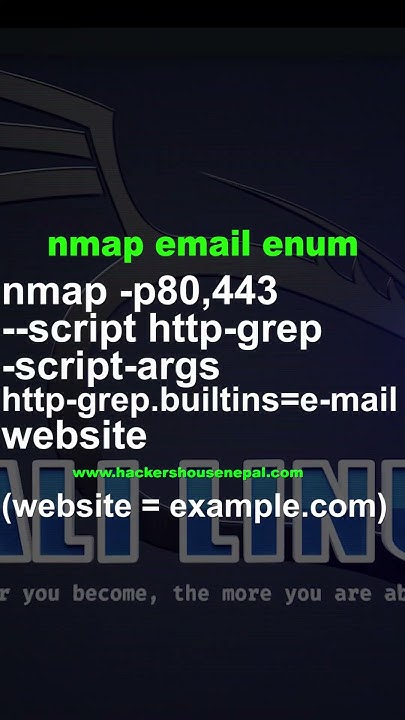 NMAP Email Enumeration Script Lab #cybersecurity #nmap #kalilinux - YouTube