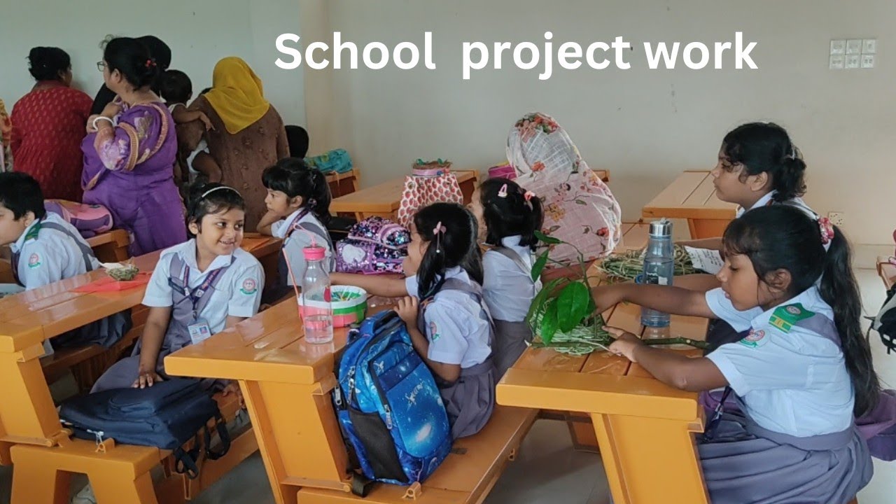 School Project Work using Color Paper - YouTube