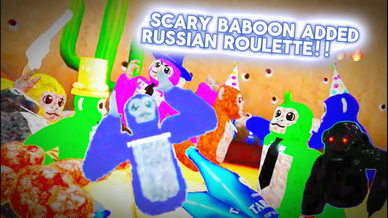 SCARY BABOON ADDED RUSSIAN ROULETTE??!!🔥🔥 #gorillatag #scarybaboon ...