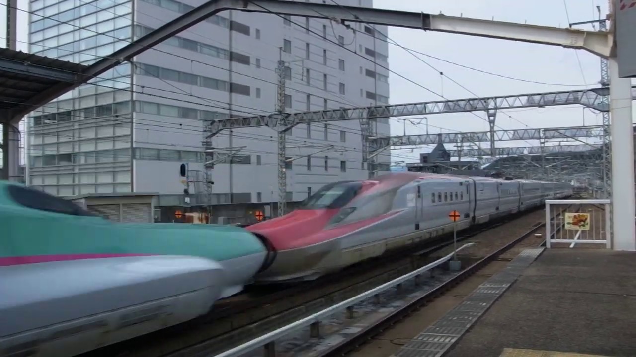Maximum speed：320km/h!! Tohoku Shinkansen passes Fukushima Station / 東北 ...