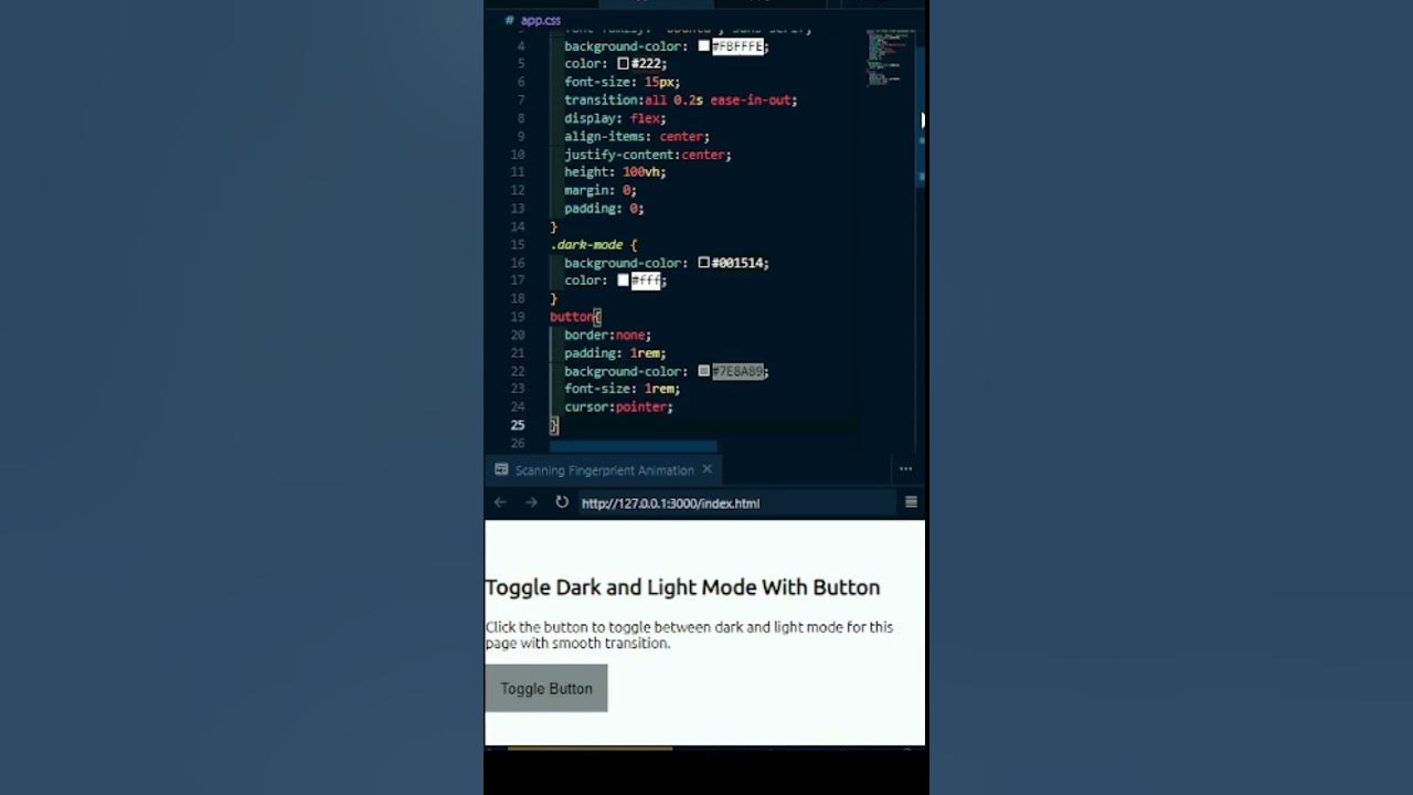 Toggling Dark And Light Mode In Css Css3 Theme Youtube