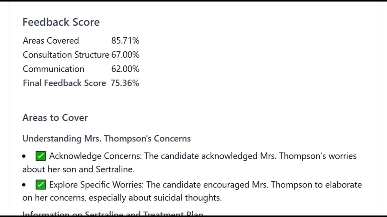 MRCPsych CASC - Sample Feedback of Practice with AI - YouTube