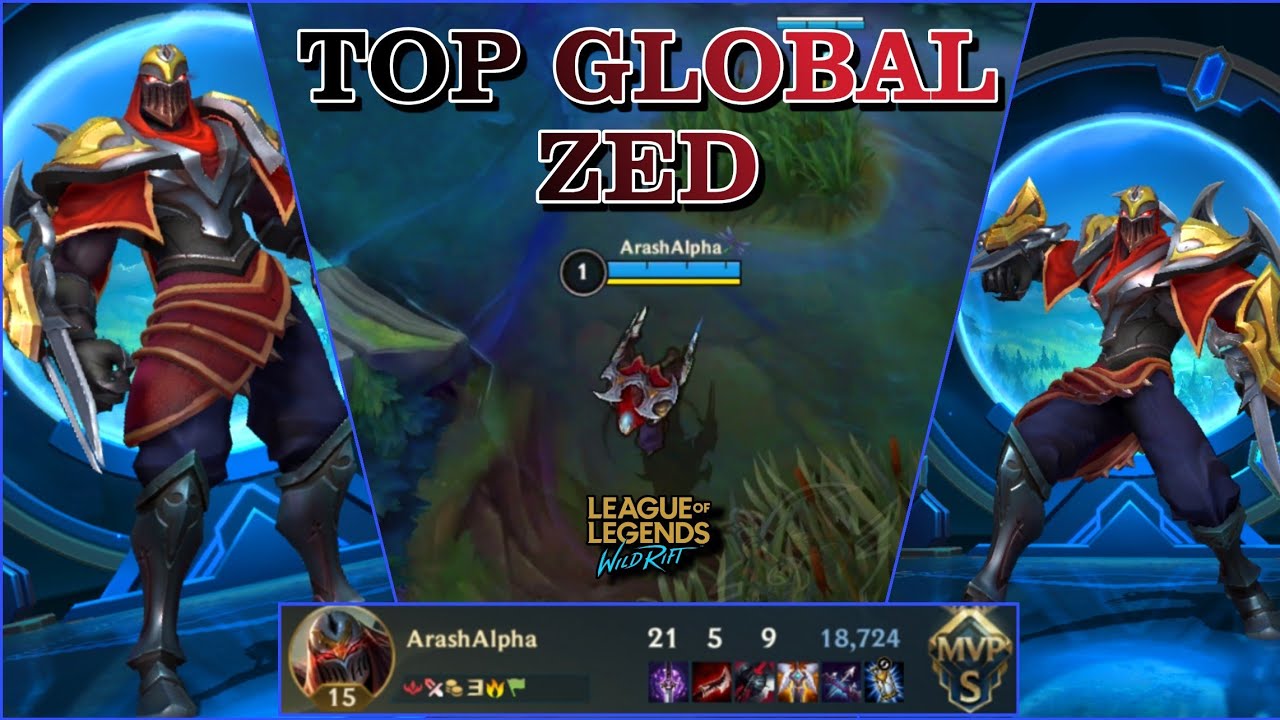 TOP GLOBAL ZED | AWESOME GAMEPLAY | PERFECT BUILD | WILD RIFT - YouTube