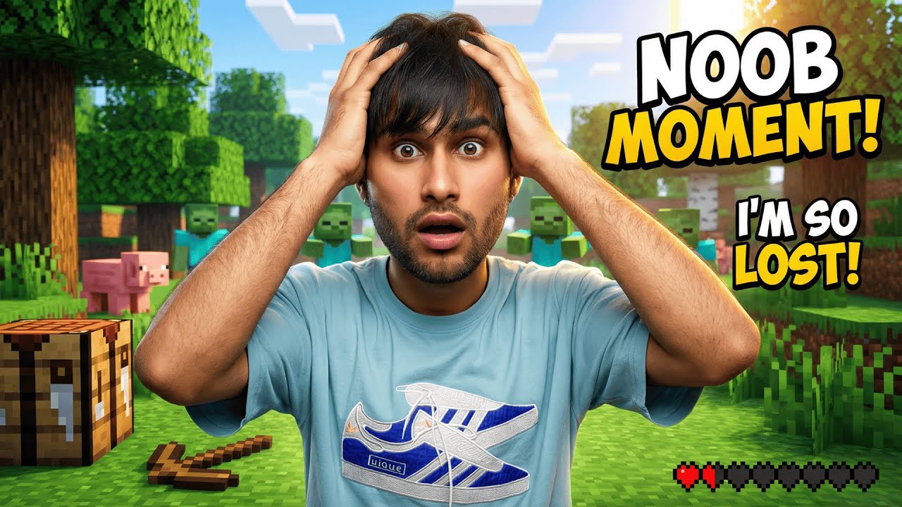 I Know NOTHING About Minecraft 😭 First Day Ever | Noob Live 🔥 Hindi ...