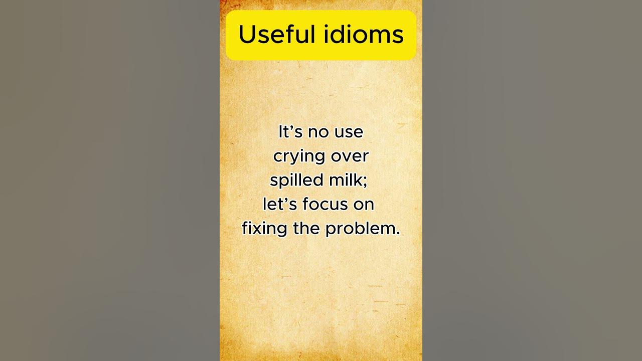 Useful idioms- part 5 - YouTube