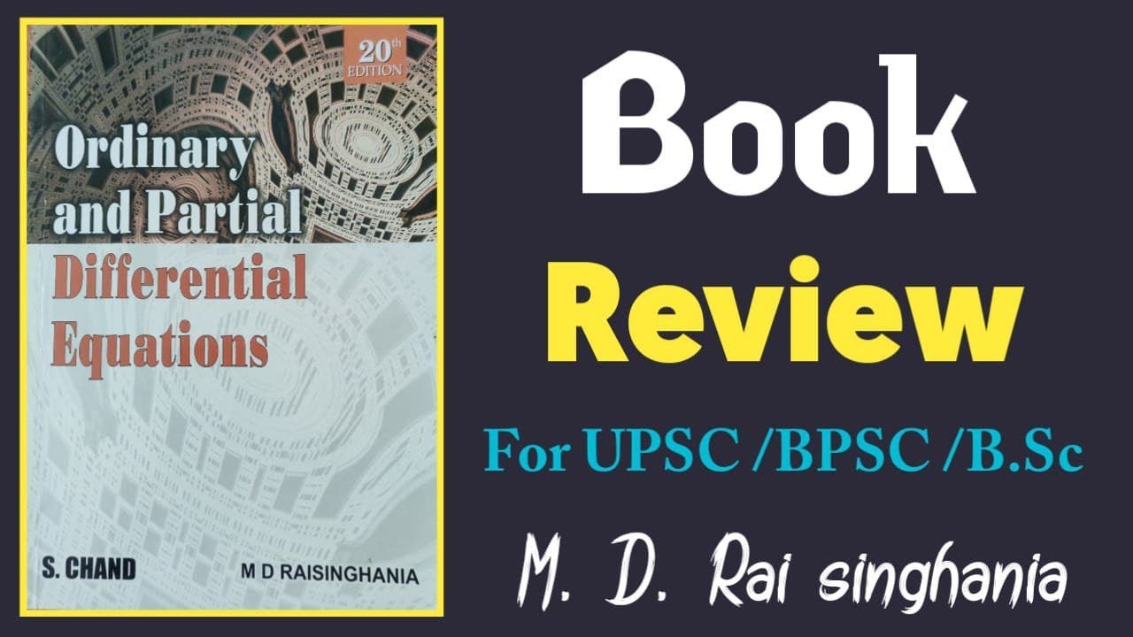 Best Book for ODE and PDE By MD Raisinghania | honest Review | UPSC CSE ...