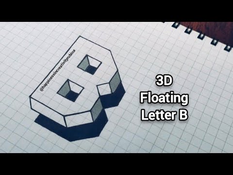 How to draw 3D Floating Letters | Easy Drawing 3D Floating Letter B | Satisfying 3D Art | Illusion
