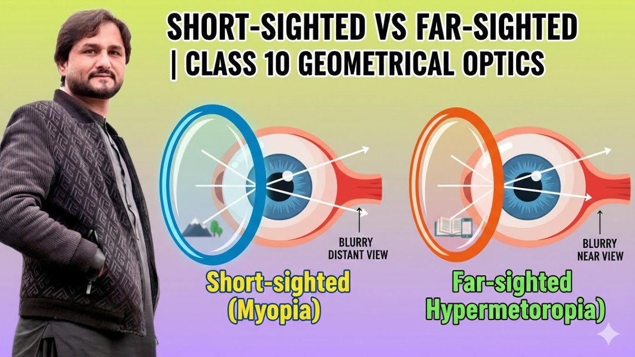 Geomatrical optics 32- Short sightedness and Long sightedness- 10th ...