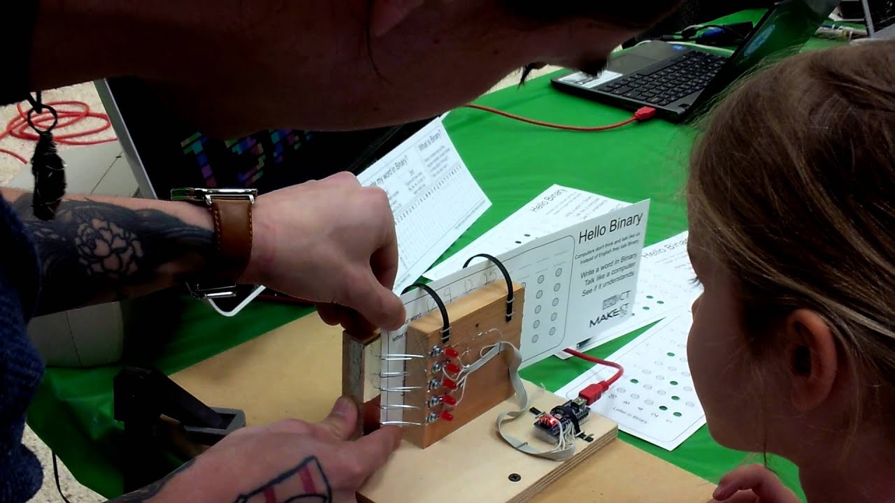 Binary punch card reader - Wichita SWE Expo 2015 - YouTube
