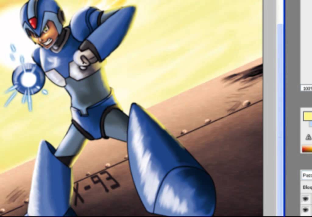 Megaman X Speed Drawing/Painting - YouTube