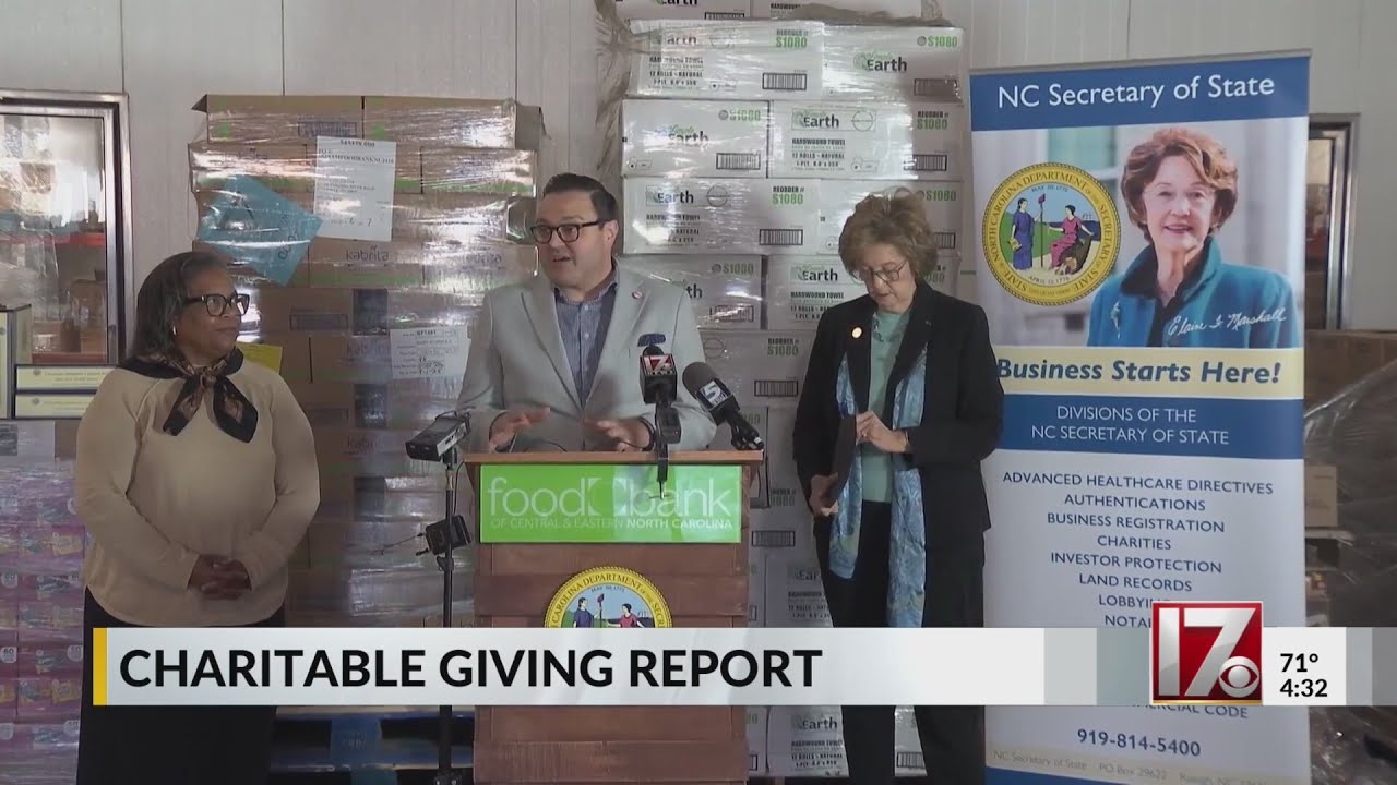 Charitable donations down in NC, Sec. of State reports - YouTube