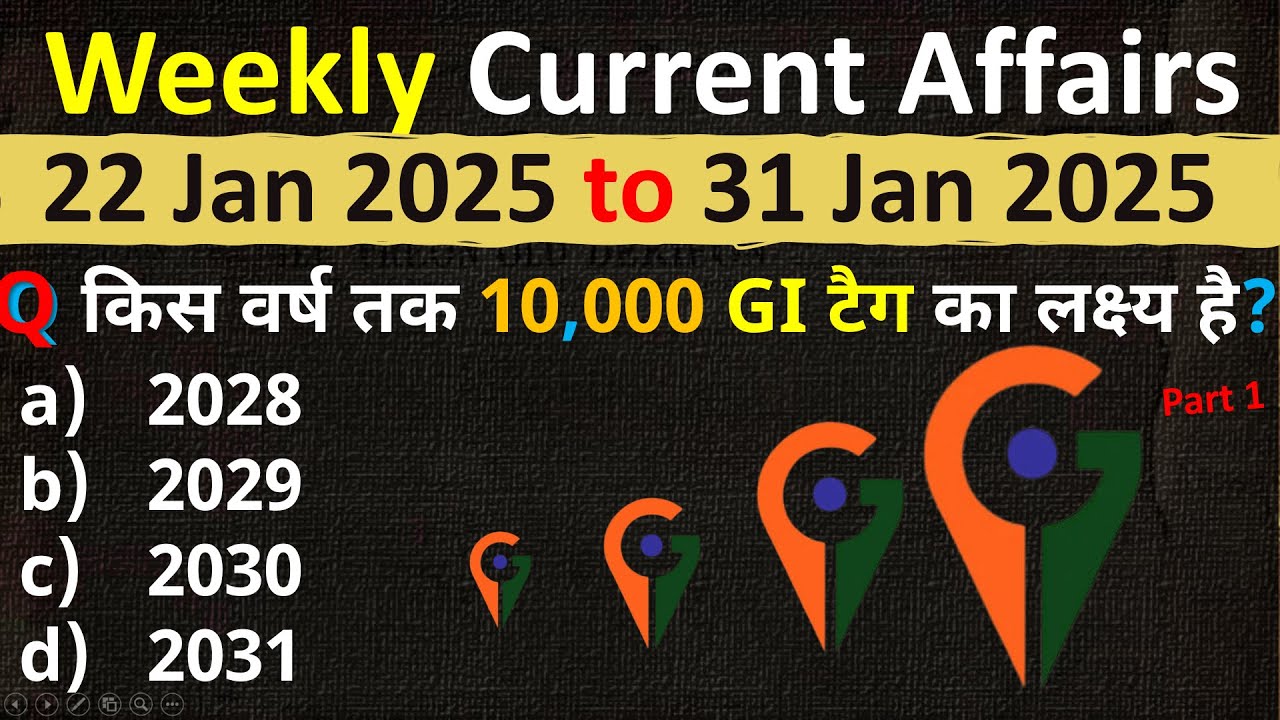 Weekly Current Affairs 2025 | January 2025 Week 4 | Crack Exam Current ...