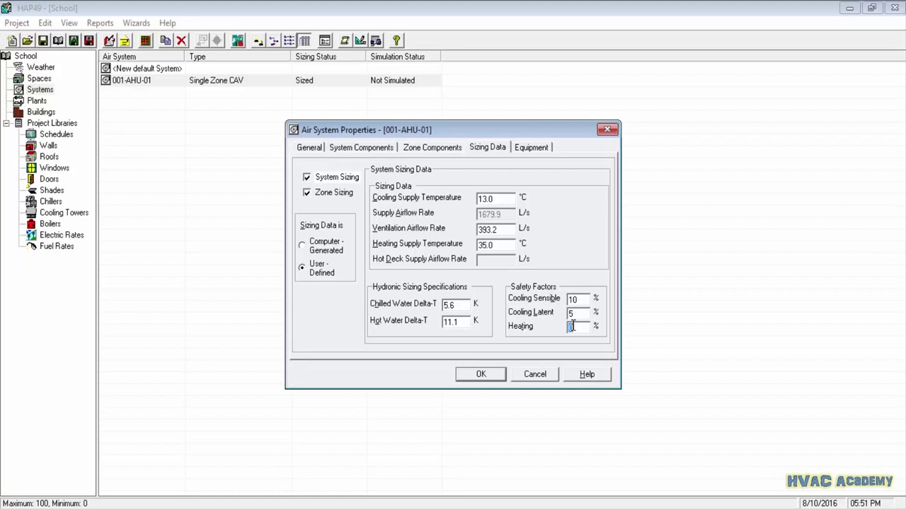 17 برنامج هاب HAP 4 9 تبويب Sizing Data - YouTube