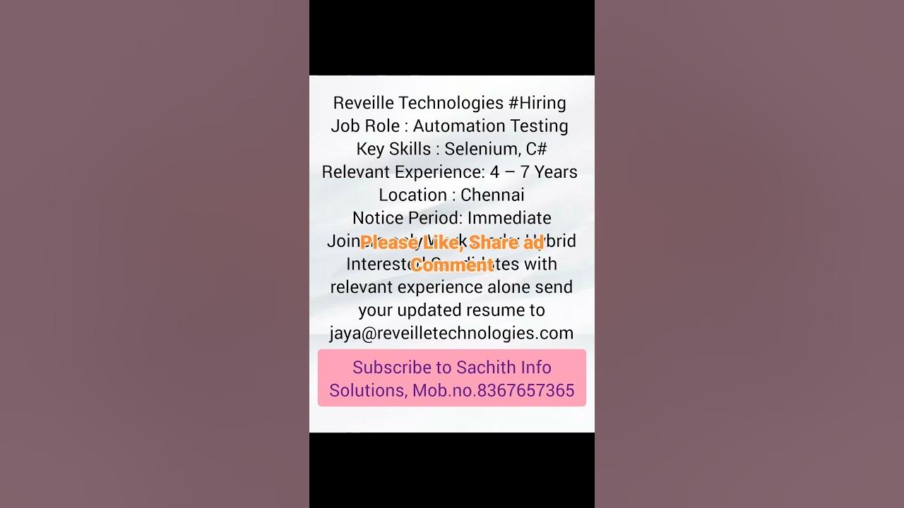 Hiring Automation Testing Automationtesting Testingjobs Youtube