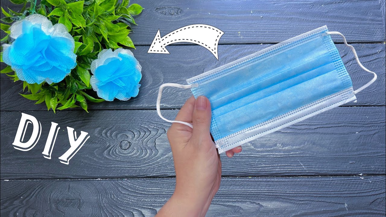 Easy Rose Flowers using Face Mask Flower Making RECYCLING Ideas - YouTube