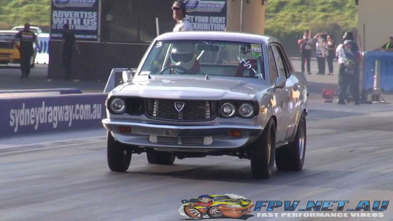 PAC PERFORMANCE MAZDA RX3 13B TURBO 9.89 @ 133 MPH SYDNEY DRAGWAY 25.8. ...