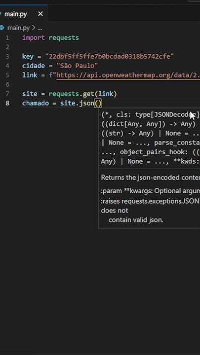 Previsão do tempo com Python. #python #short - YouTube