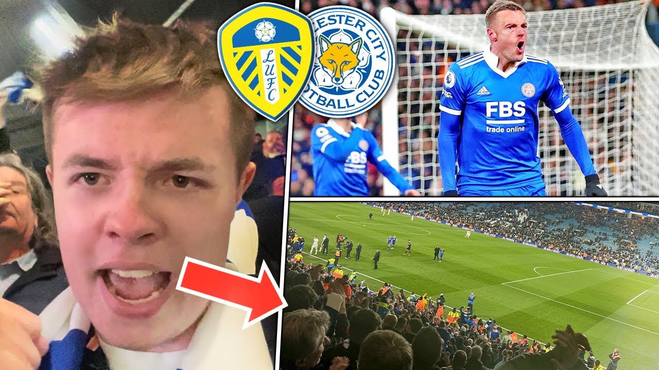 CRAZY SCENES AS JAMIE VARDY SCORES! Leeds And Leicester Limbs | Leeds 1 ...