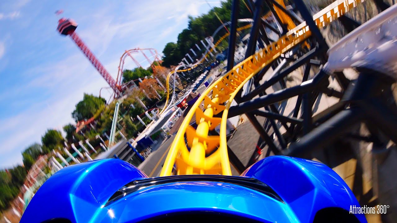 Launch Racing Coaster - West Coast Racers POV - Six Flags Magic ...