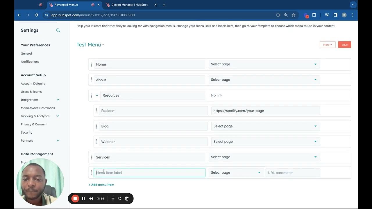 Mastering HubSpot CMS: Part 11 - How to Add a Menu - YouTube