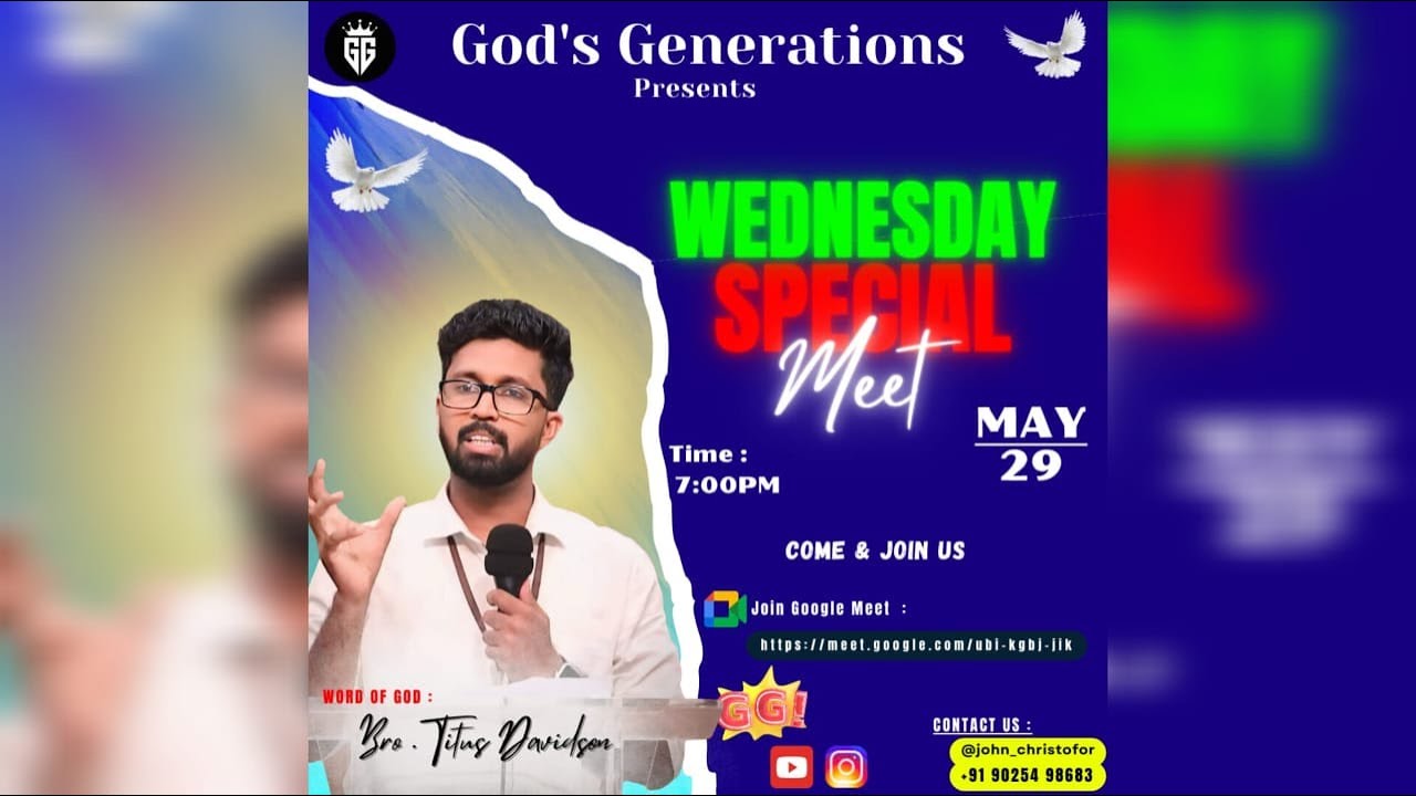 GG Wednesday Special Meet Live | 29-05-2024 | God's Generation's | Bro ...