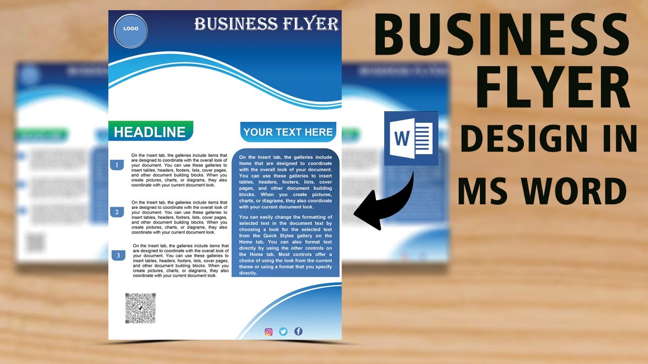 Business flyer design in ms word 2010 || Printable Business Flyer in MS ...
