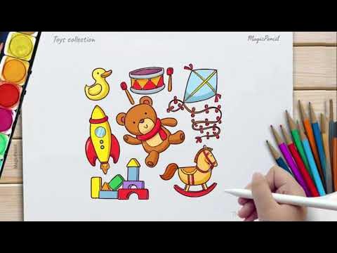 How to Draw a Toy Collection - Easy Drawing for Kids - YouTube