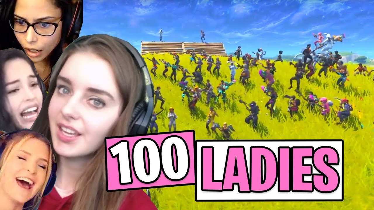 When 100 Females Play Fortnite - YouTube