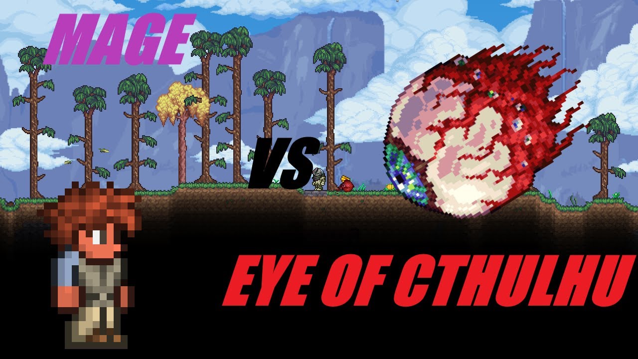 Terraria Calamity Mage VS The Eye of Cthulhu - YouTube