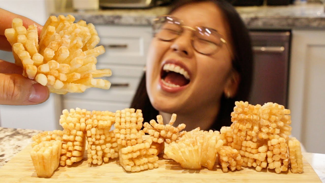 Blooming Potato Pom Poms 🥔 (The crispy potato snack!) - YouTube