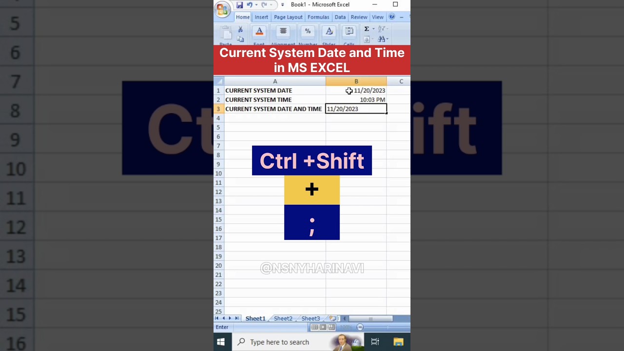 Date And Time Shortcut Keys In Excel Ms Excel Shortcut shorts Date And Time Shortcut Keys In Excel Ms Excel Shortcut shorts