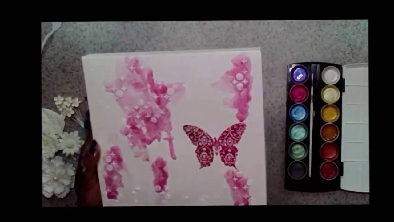 October Watercolor canvas tutorial - YouTube