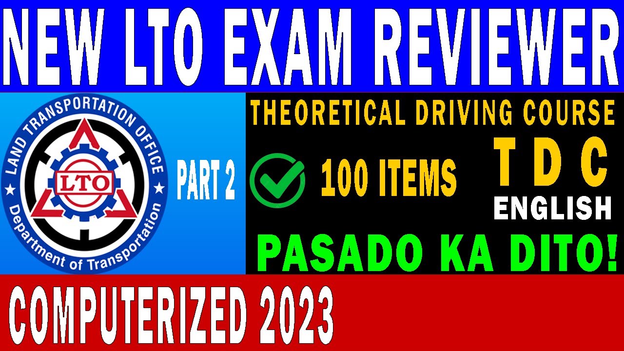 LTO EXAM REVIEWER TDC-STUDENT PERMIT || ENGLISH VERSION PART-2#lto ...